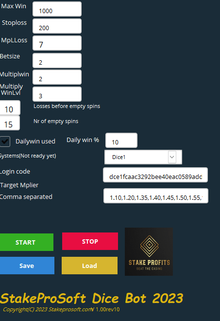 Stakeprosoft Stake DICE Bot 2025 1 Year/1Month subscription - StakeProSoft